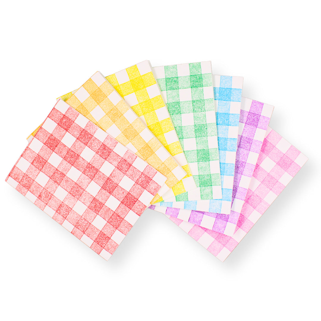 Gingham Rainbow Letterpress Printed Cards (Pack of 7) – Letterpress PLAY