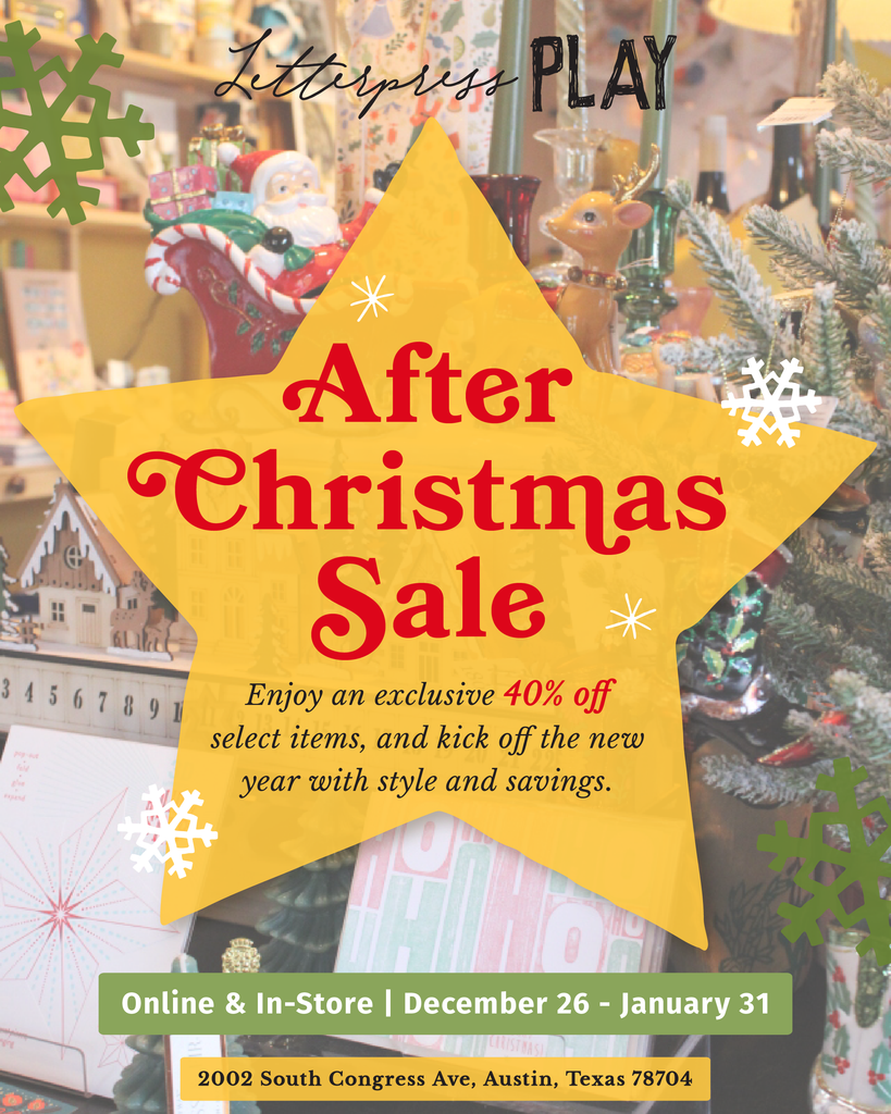 40% Off After Christmas Sale – Letterpress PLAY