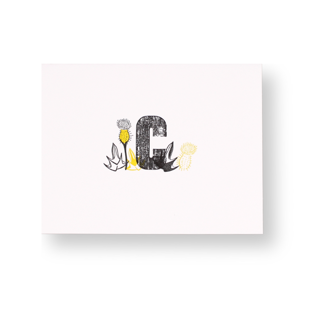 Floral Initial Card - Moondrop – Letterpress PLAY