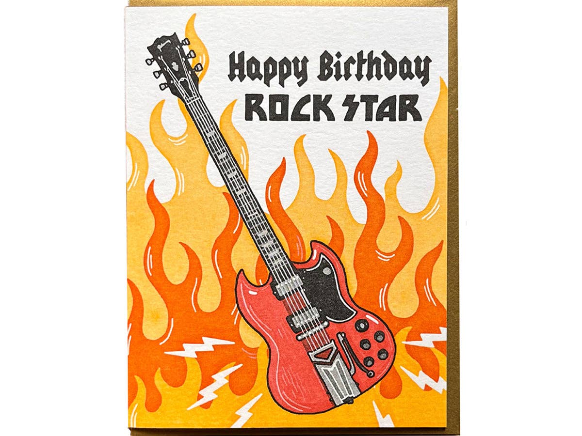 Birthday Rock Star Card – Letterpress PLAY