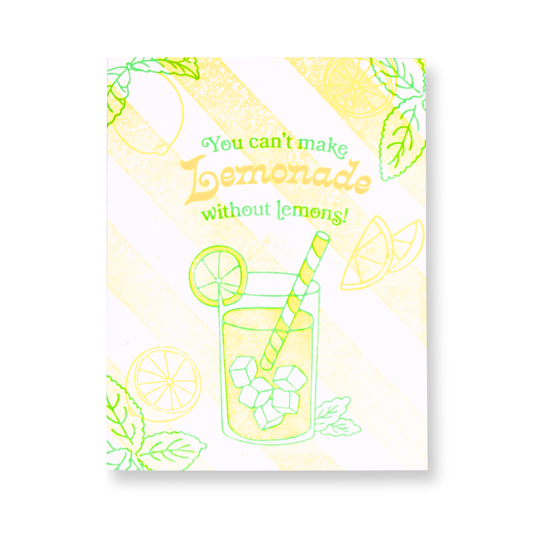 Lemonade Letterpress Card – Letterpress PLAY