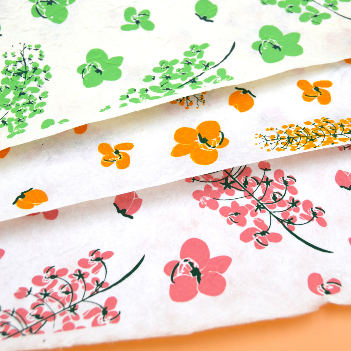 Handmade Thai Floral Paper – Letterpress PLAY