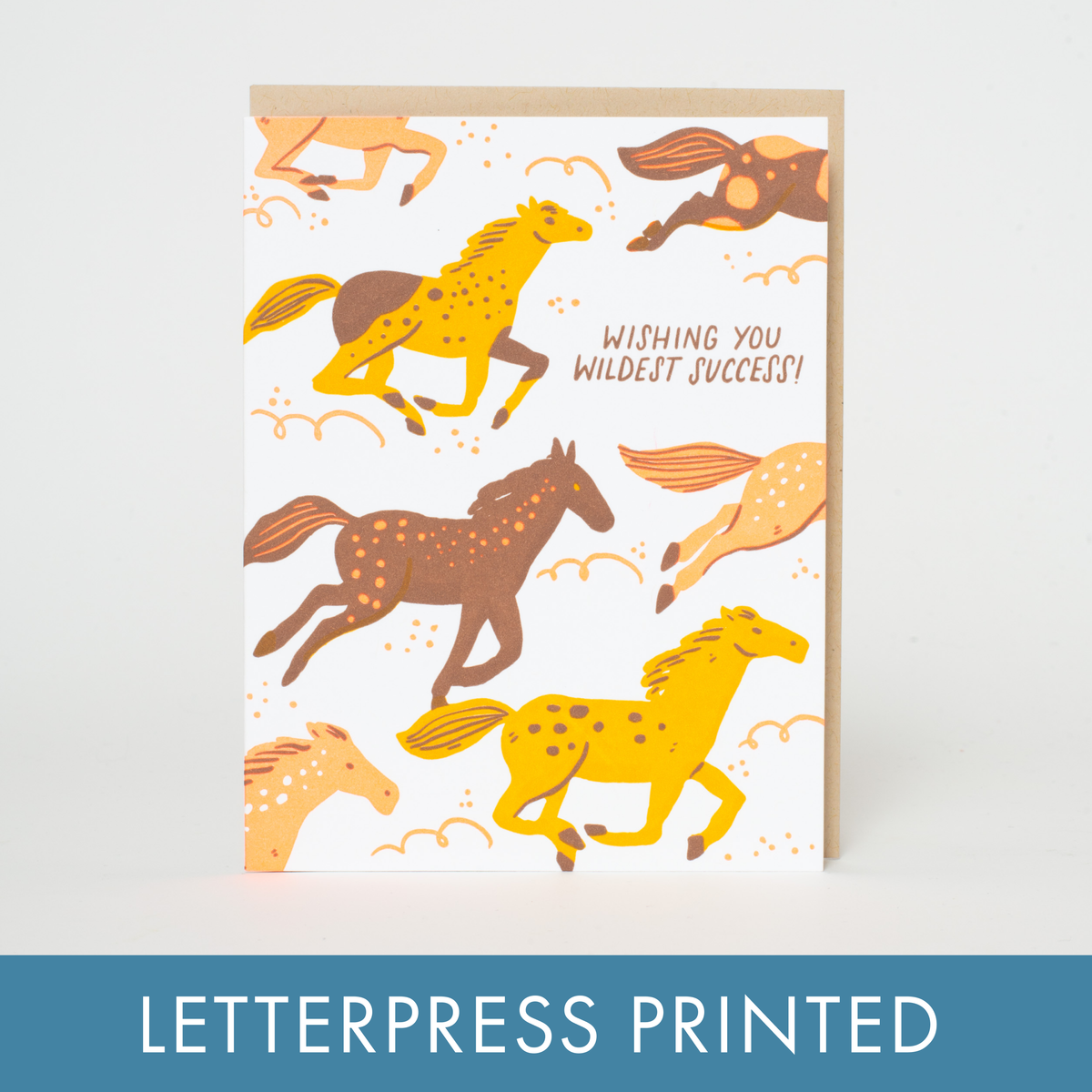 Congrats Wild Horses Letterpress Greeting Card by Hello!Lucky ...